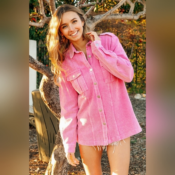 BiBi | Jackets & Coats | Bibi Button Up Corduroy Shacket Hit The Like ...